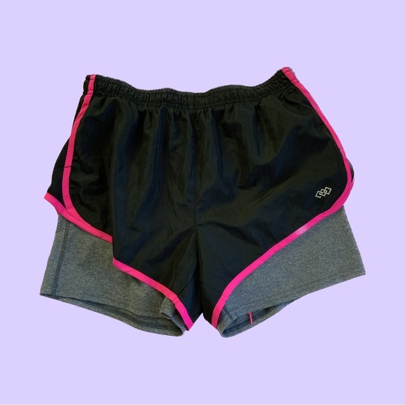 Shorts | Leg3nd Blackgrayhot Pink Womens Running Shorts With Double ...